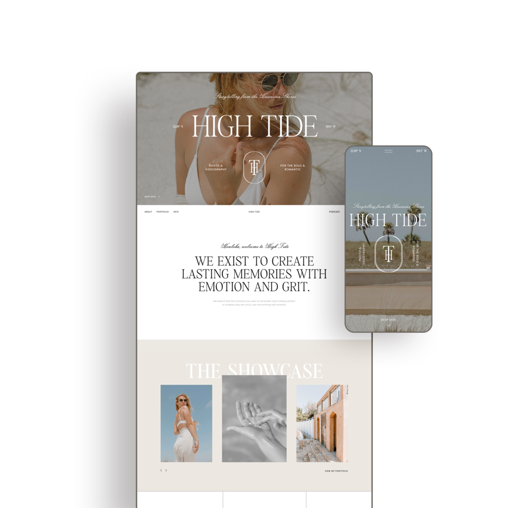 Showit Templates for Photographers | High Tide Showit Template | Northfolk