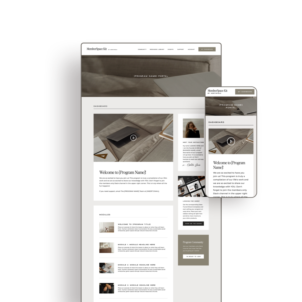 Showit MemberSpace Template