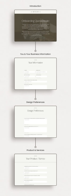 Onboarding Questionnaire for Designers HoneyBook Template | Northfolk