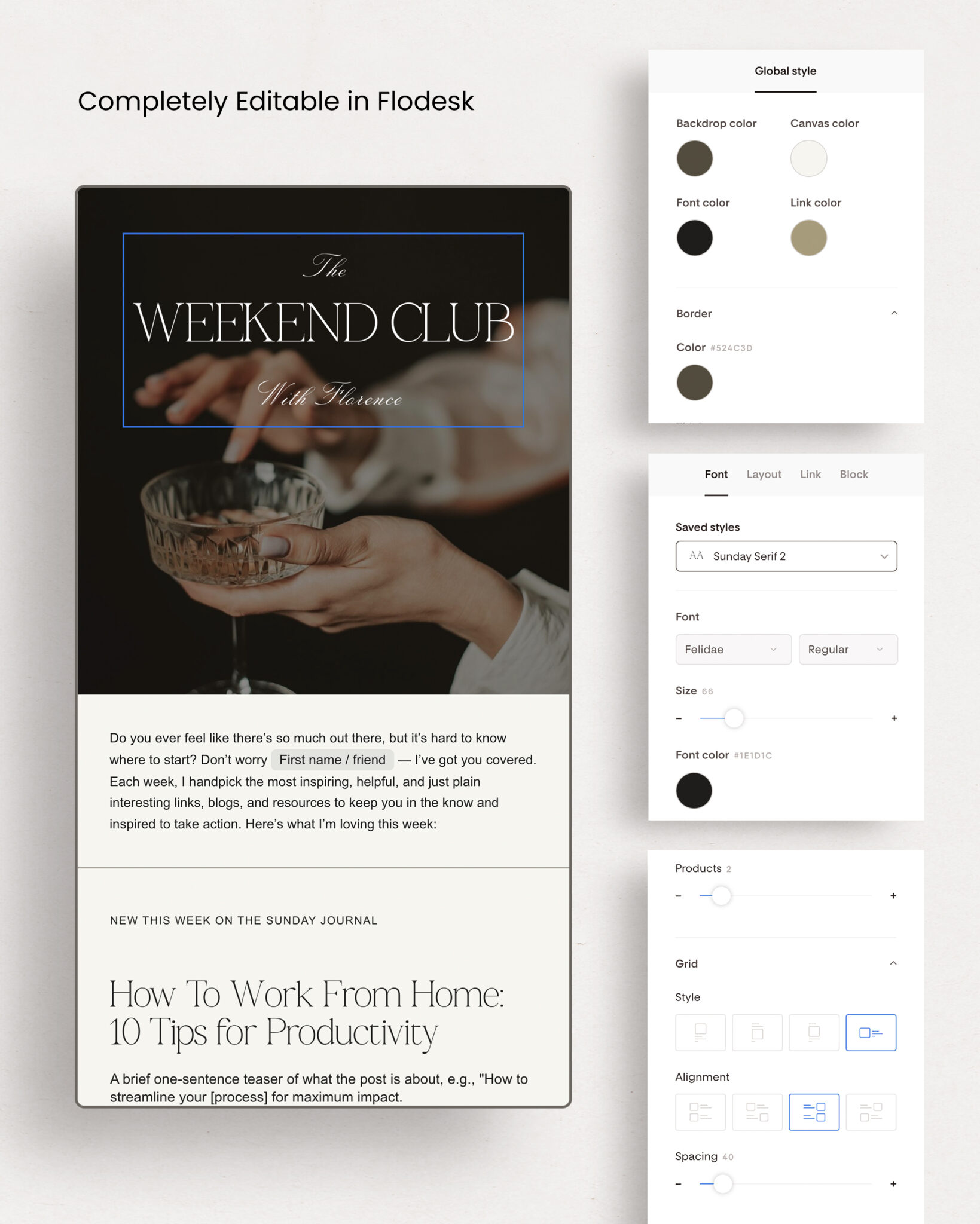 Sunday Email Templates | Northfolk