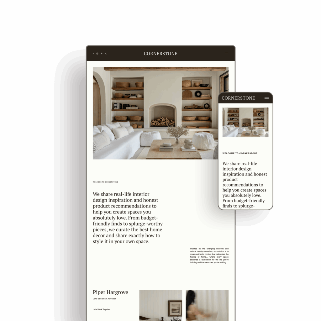 Showit Template for Interior Designers | Cornerstone | Northfolk